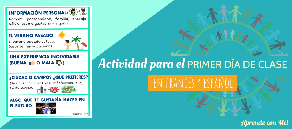 Actividad para el primer día de clase – Aprende con Mel
