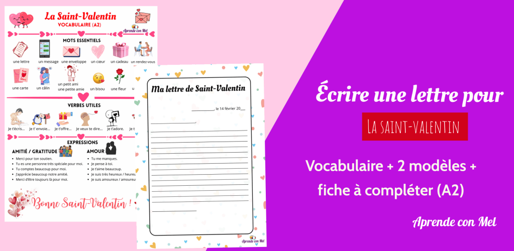 La Saint-Valentin en FLE (A2) : écrire une lettre (fiche de ...